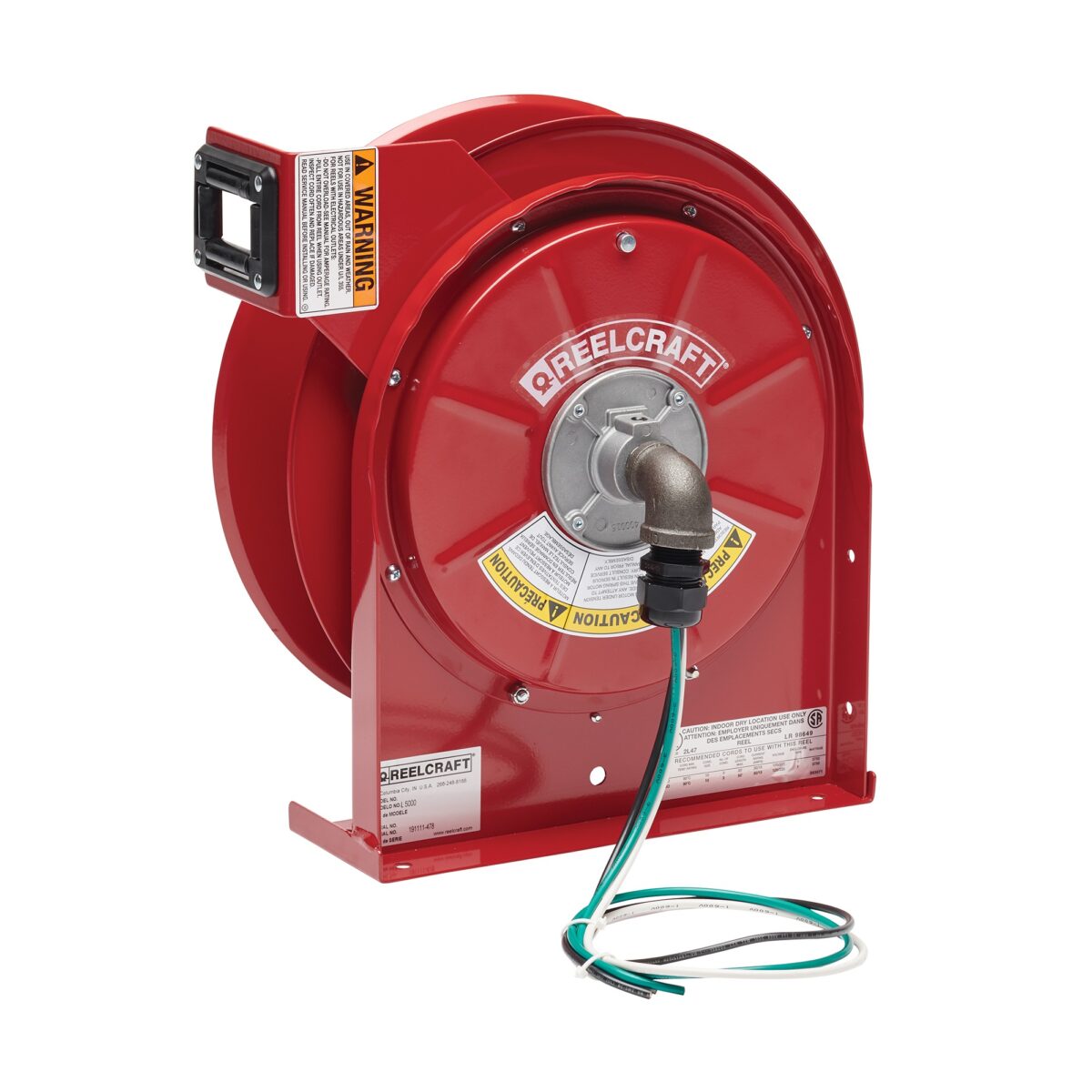 Reelcraft L 5000 - 10/3 35 ft. Premium Duty Bare Cord Reel